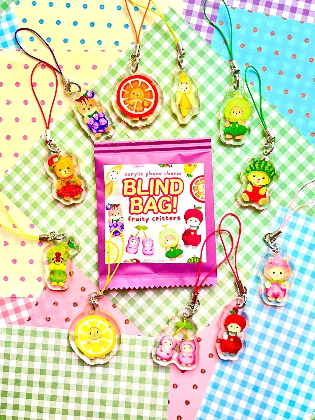 Fruity Critters Mini Phone Charm Blind Bag: Kawaii Surprise Toy - Etsy