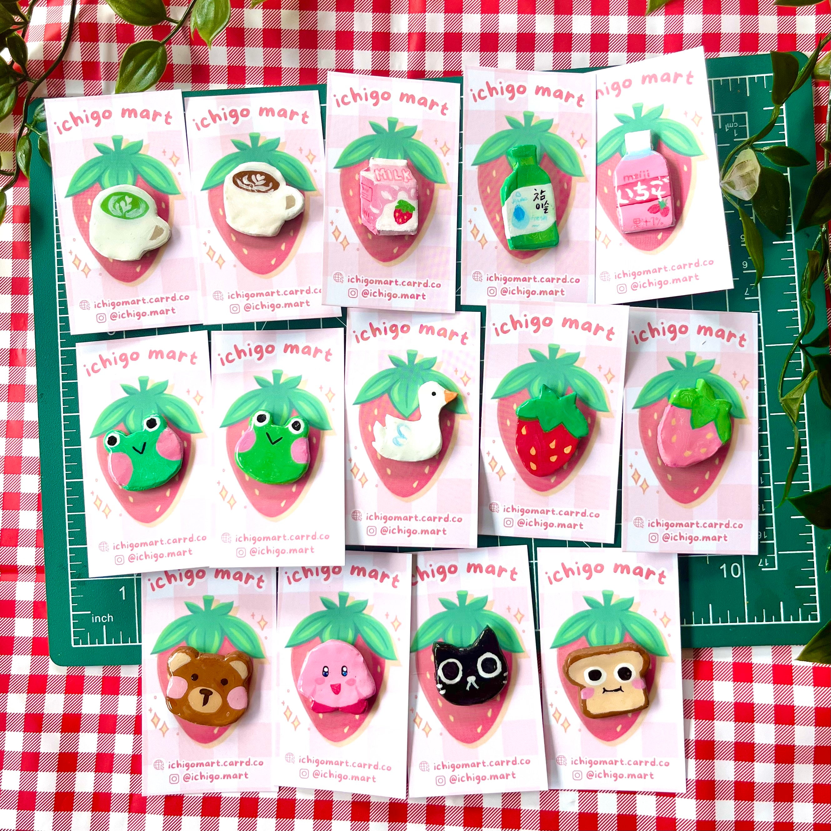 Cute Clay Pins Cottagecore Strawberry Collection - Etsy