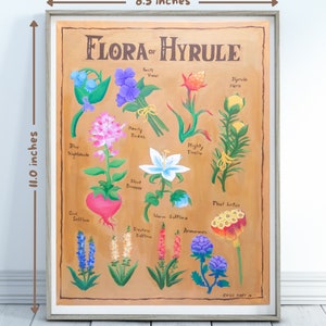 Legend of Zelda Botanical Art Print: Hyrule Flora Illustration (8.5x11 ...