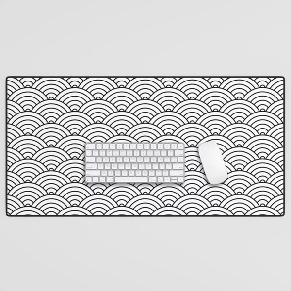 Japanese Desk Mat Seigaiha - Etsy
