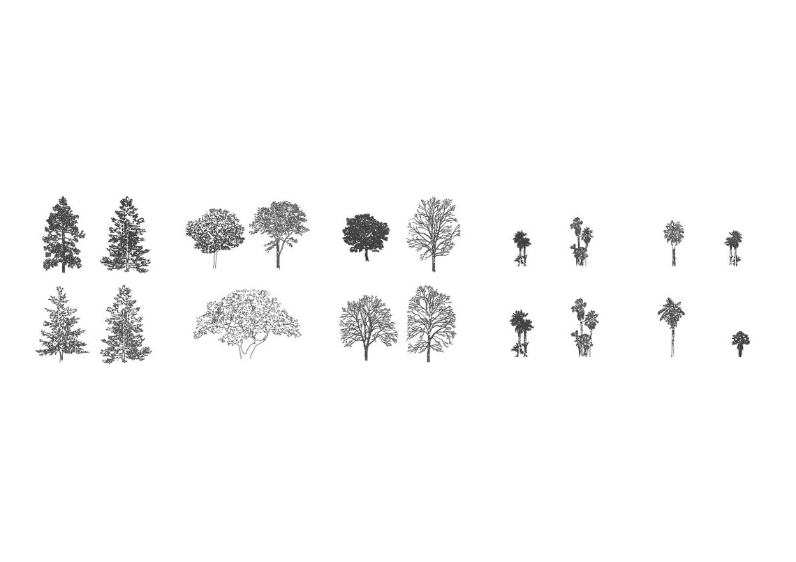 Ultimate Tree Collection: SVG Files for Architectural Plans & Sections ...