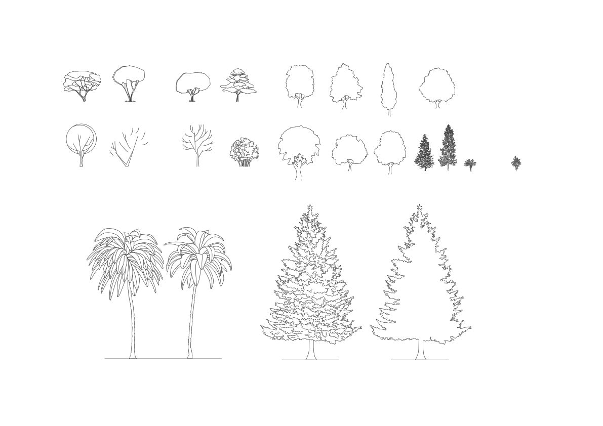 Ultimate Tree Collection: SVG Files for Architectural Plans & Sections ...