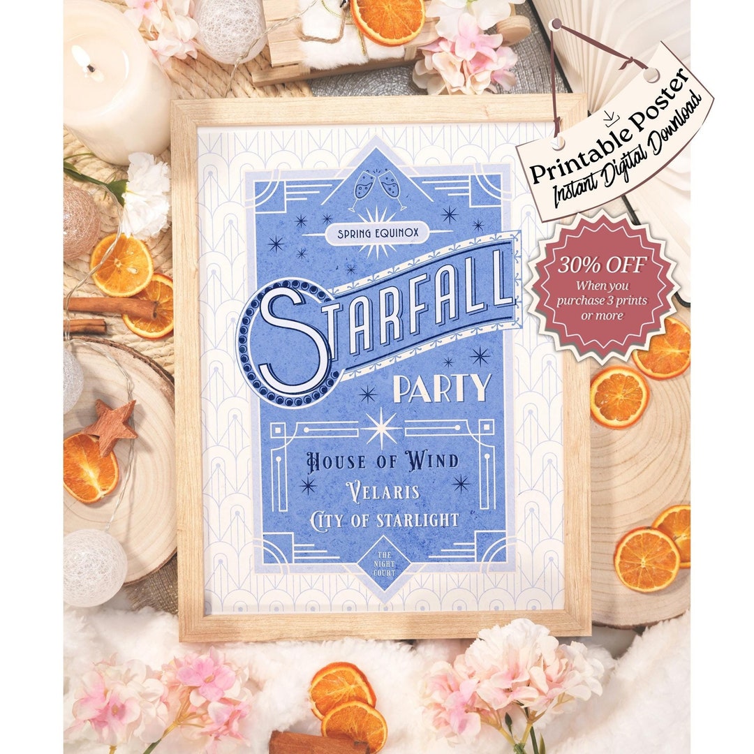 Starfall Party ACOTAR Night Court House of Wind Printable Digital Print ...