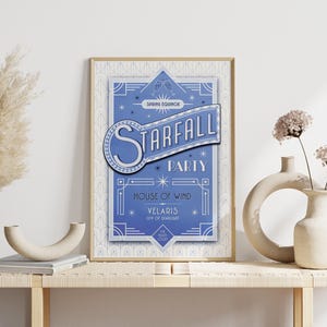 Starfall Party ACOTAR Night Court House of Wind Printable Digital Print Poster Bookish Wall Art ...