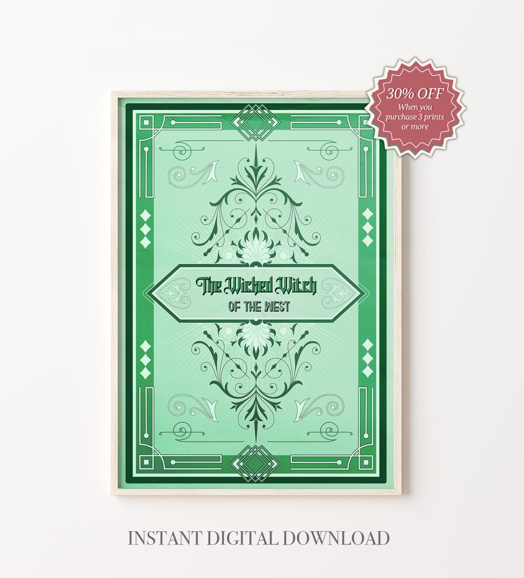 Wicked Witch of the West Printable Poster Grimoire-style Elphaba Print ...