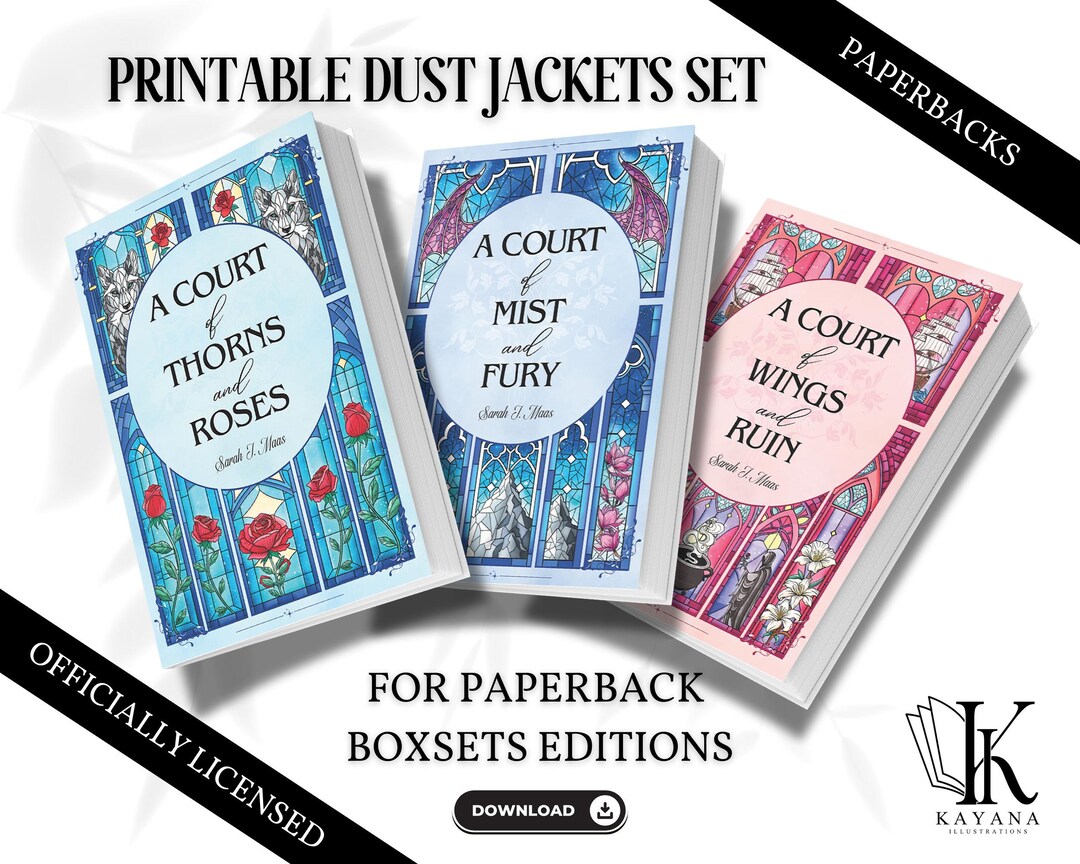 ACOTAR Printable Stained Glass Dust Jackets A Court of Thorns and Roses ...