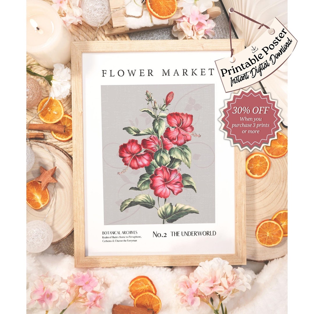 Hades the Underworld Flower Market Printable Digital Print Poster ...