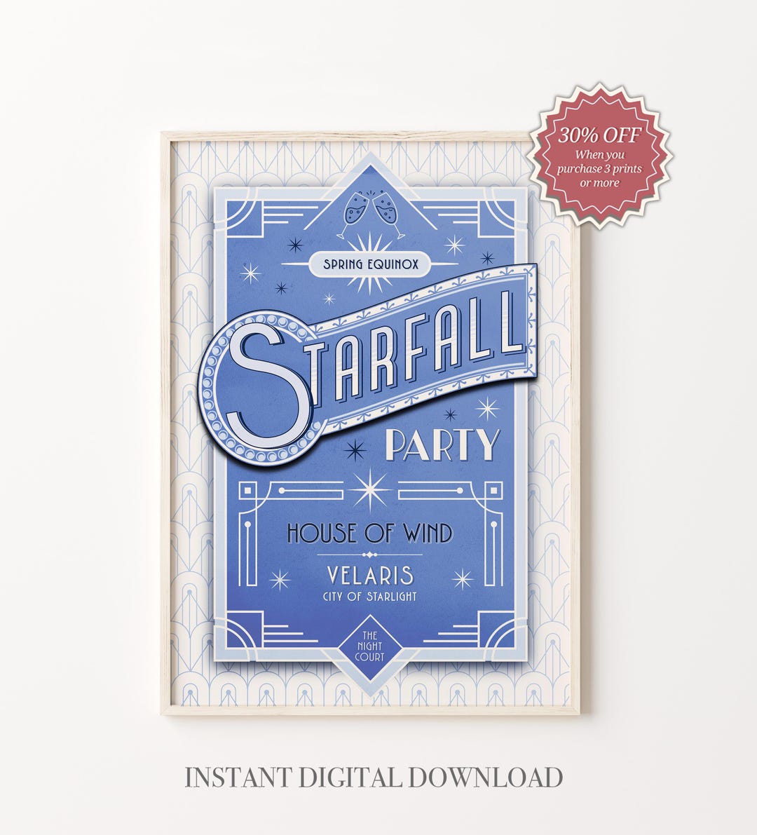 Starfall Party ACOTAR Night Court House of Wind Printable Digital Print ...