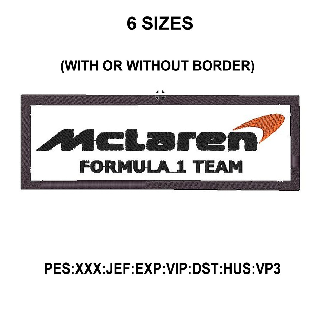 Mclaren F1 Machine Embroidery Design - Etsy
