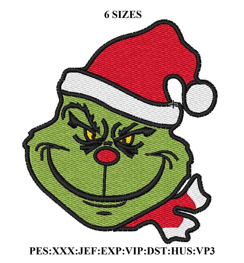 The Grinch Machine Embroidery Design for Digital Download - Etsy Australia