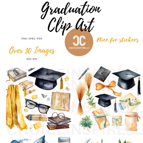 Watercolor Graduation Cap - Etsy