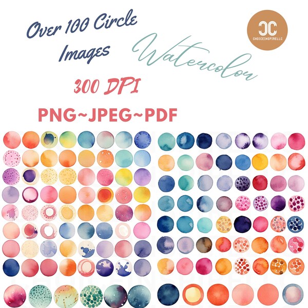 Watercolor Circles - Etsy
