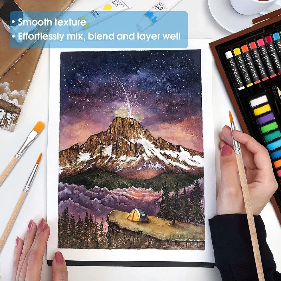 Art Set in Wooden Case With 2 Sketch Pads - Etsy