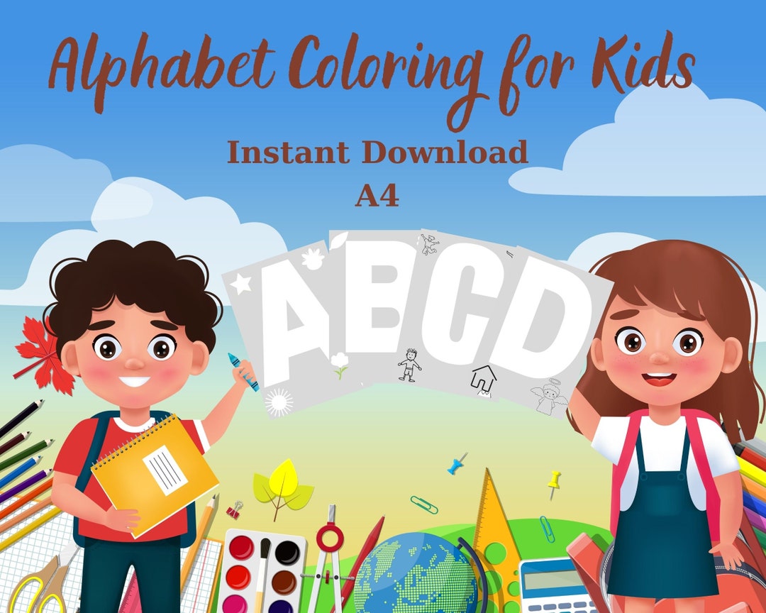 Alphabet Coloring for Kids / With Different Images / for Children, Kıds ...