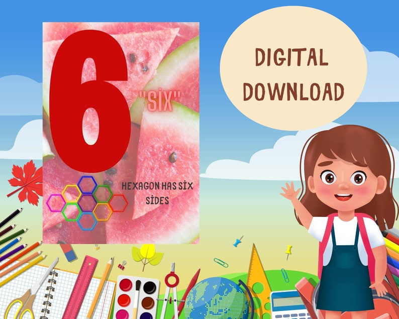 Colorful Numbers Poster for Kids / With Examples From Daily Life ...