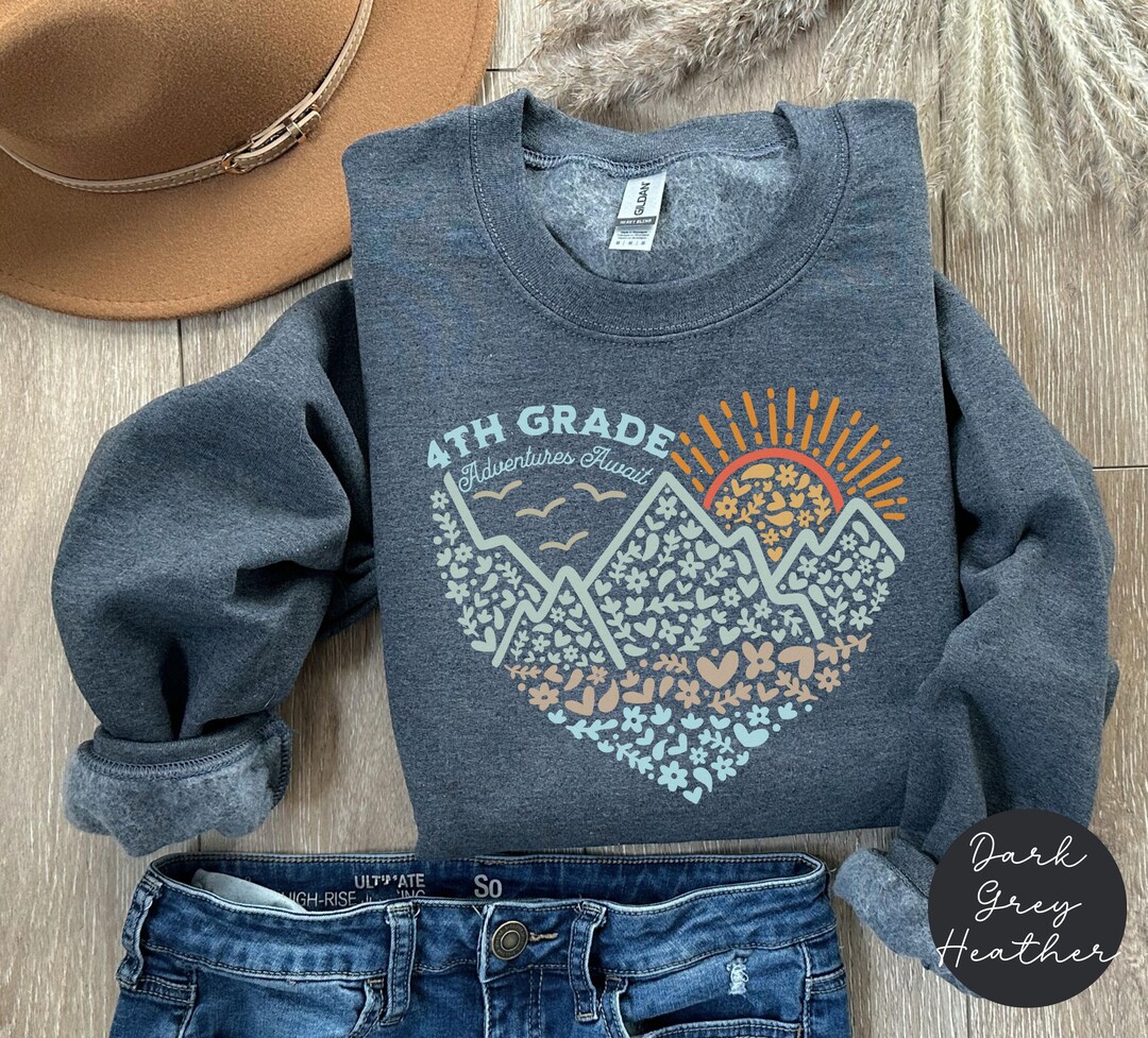 4th Grade Adventure Teacher Sweatshirt,fourth Grade Sweater for ...