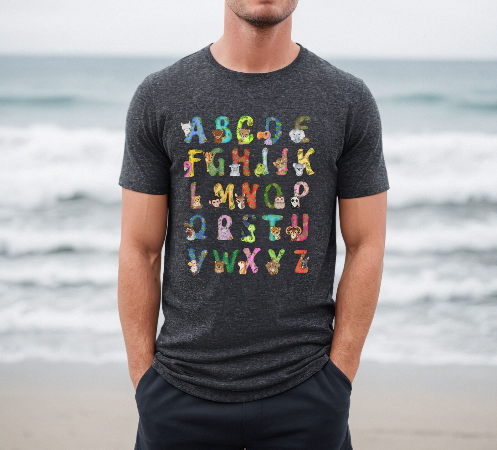 Alphabet Shirt,abc Shirt,teacher Alphabet Shirt,teacher Shirt,animals ...