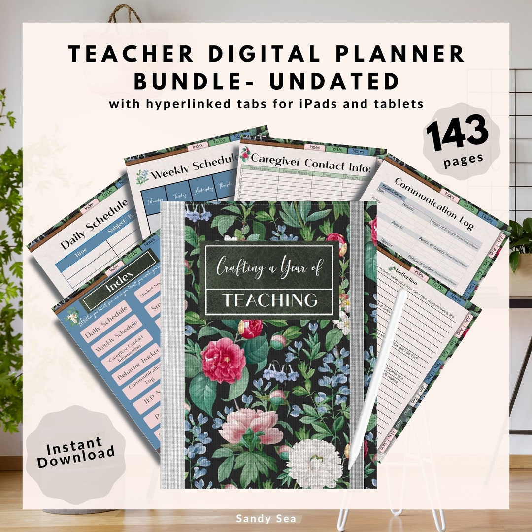 Digital Teacher Planner UNDATED Bundle, Lesson Planner, Academic ...