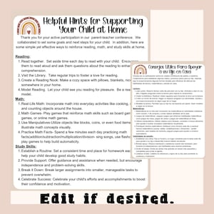 Parent Teacher Conference Printable Editable Template, Classroom Class ...