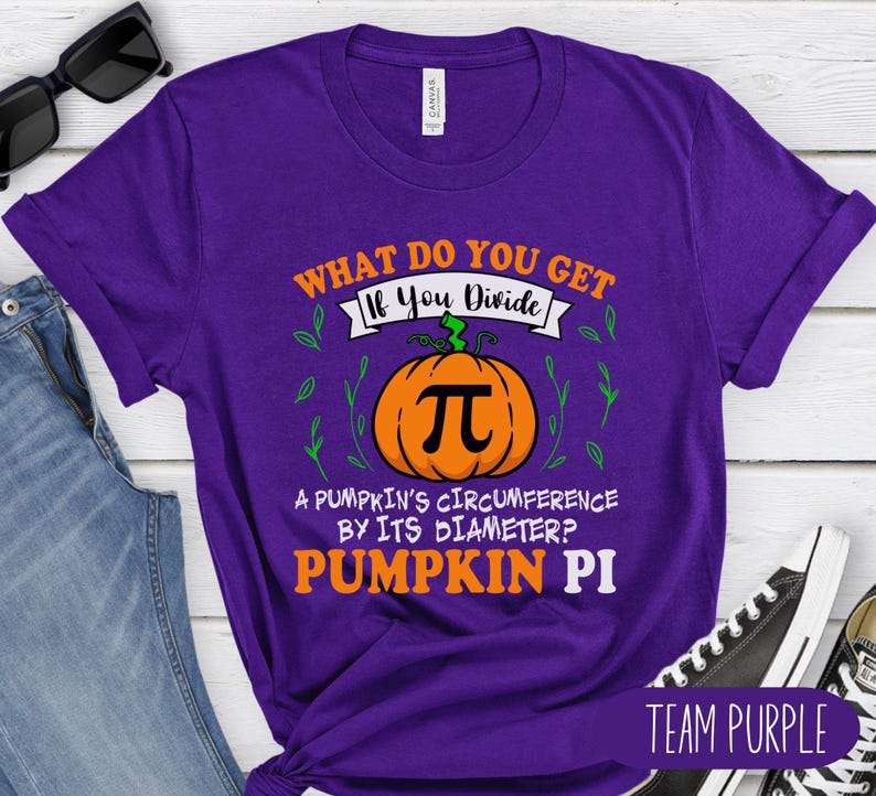 Funny Pumpkin Pi Math Teacher Shirt, Halloween School Party T-shirt ...