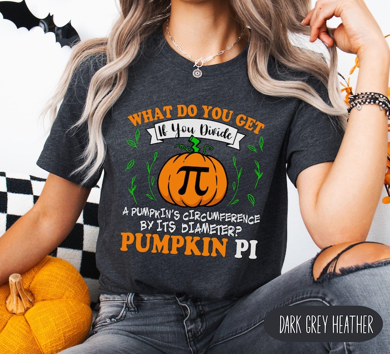 Funny Pumpkin Pi Math Teacher Shirt, Halloween School Party T-shirt ...