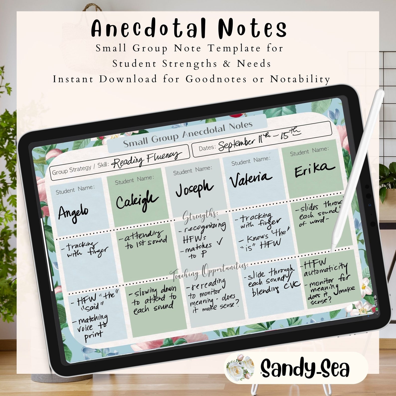 Anecdotal Notes, Note Taking, Digital Template, Small Groups, Data ...