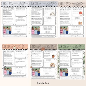 Classroom Newsletter Editable Template Set,seasonal Monthly Class ...