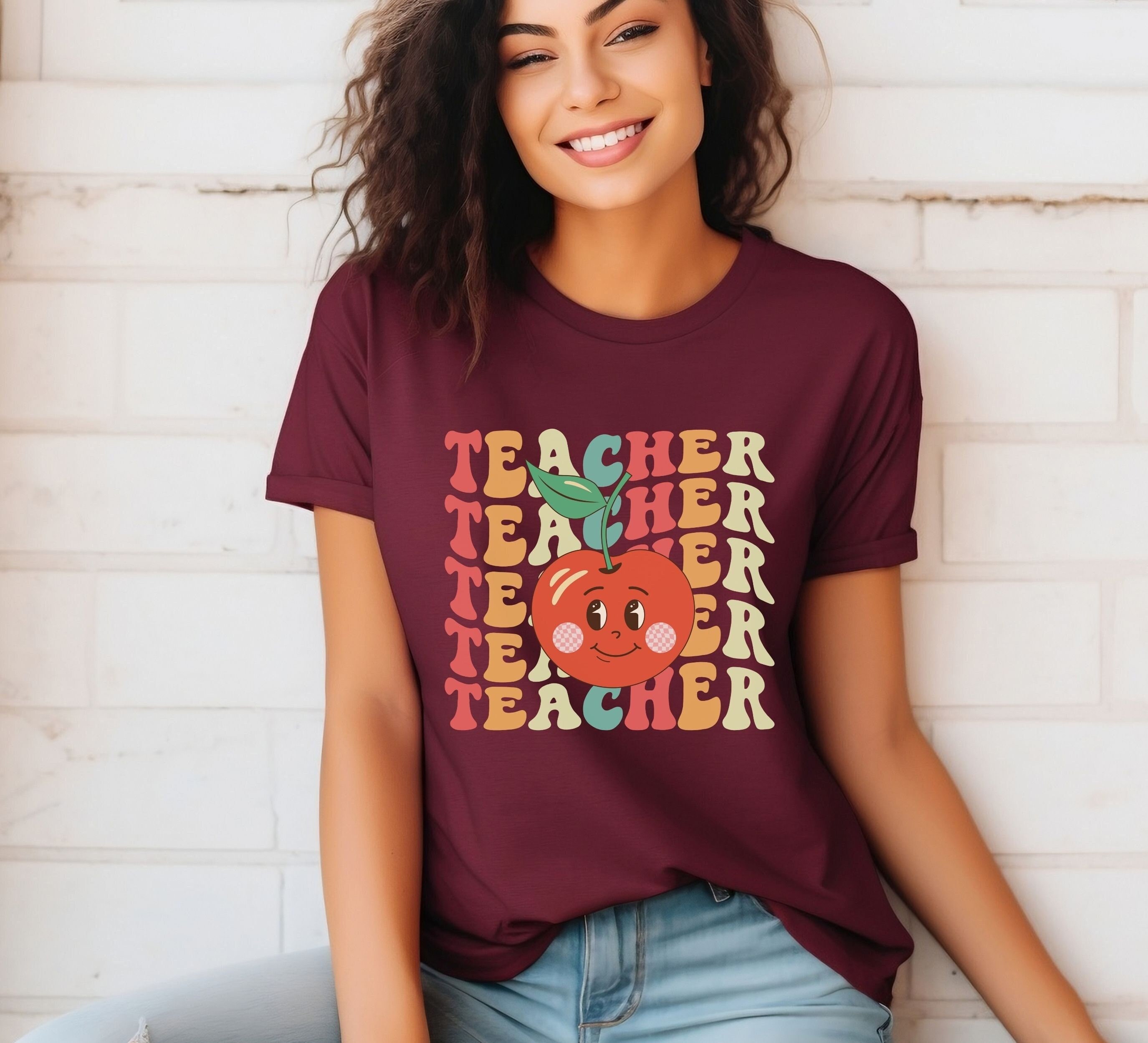 Retro Teacher Shirt,trendy Teach Shirts,teacher Team Crew Squad Tshirt ...