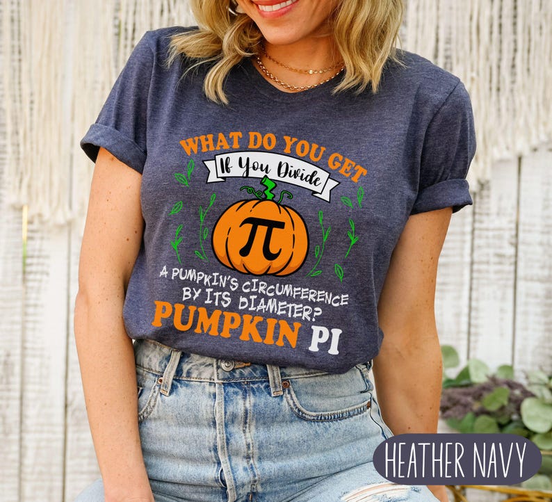 Funny Pumpkin Pi Math Teacher Shirt, Halloween School Party T-shirt ...
