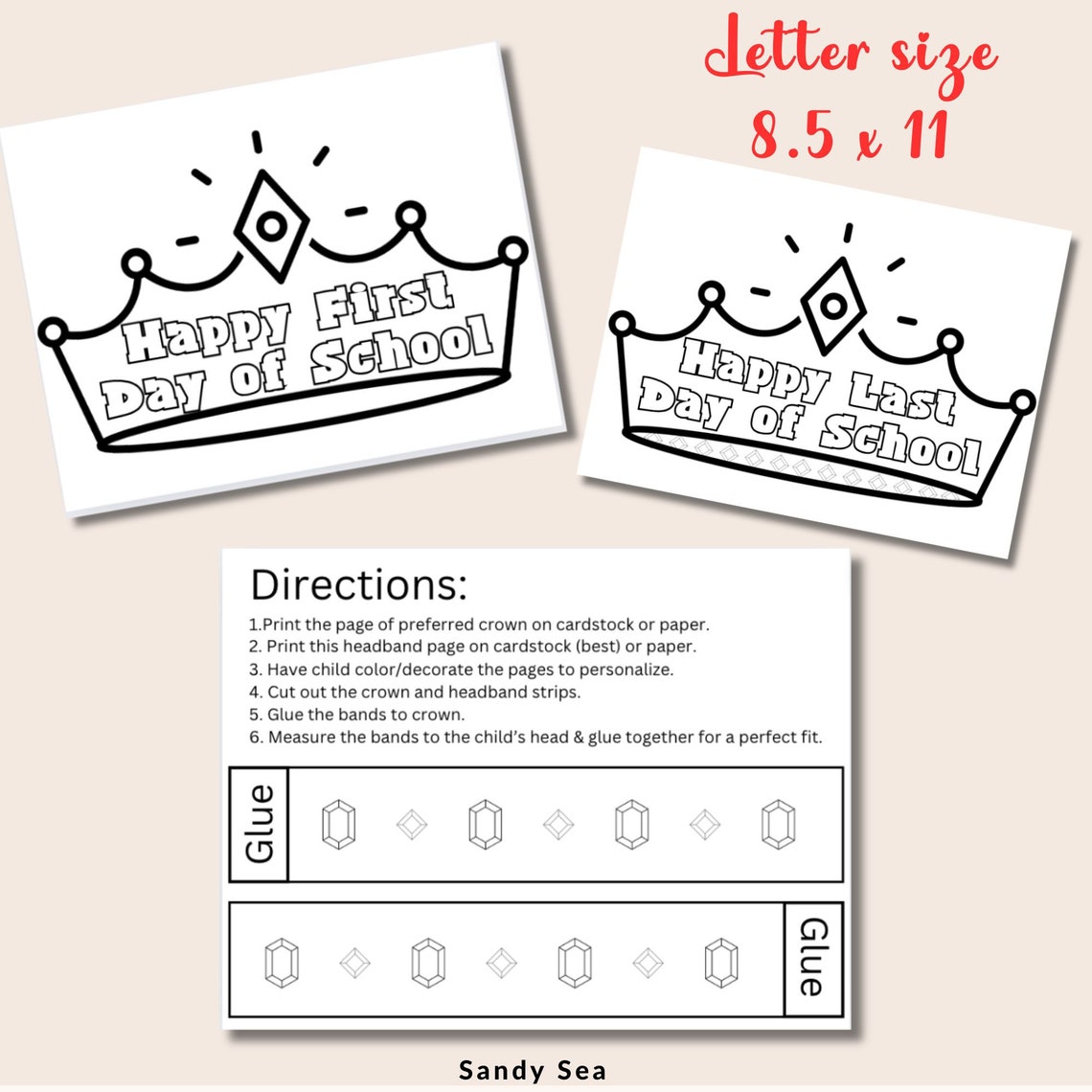 Class Crown Crowns Editable Template, DIY School Paper Craft,birthday ...