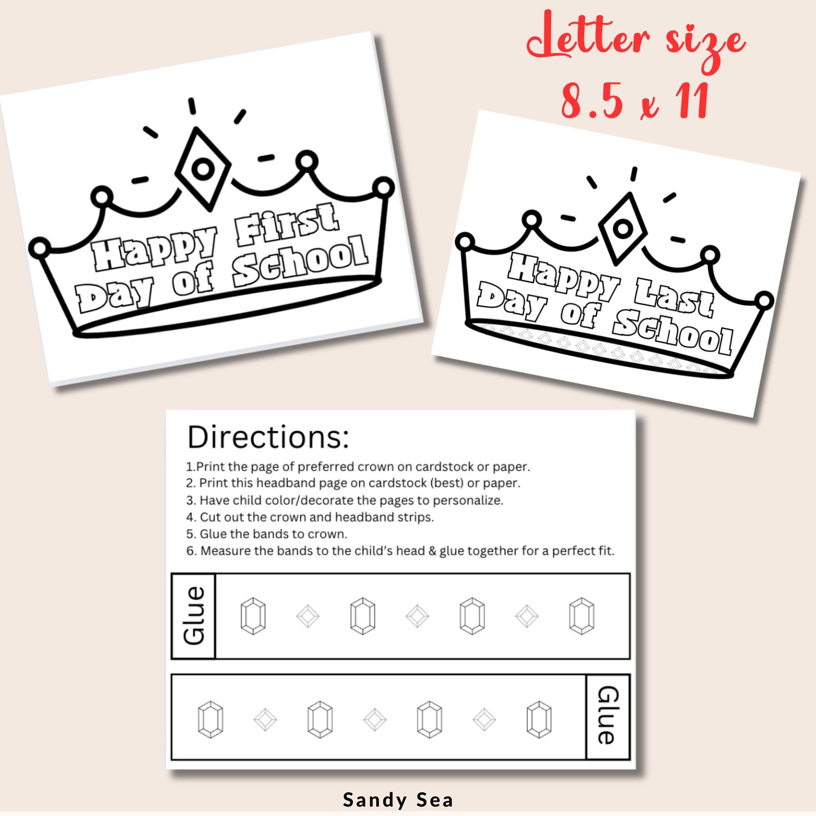 Class Crown Crowns Editable Template, DIY School Paper Craft,birthday ...