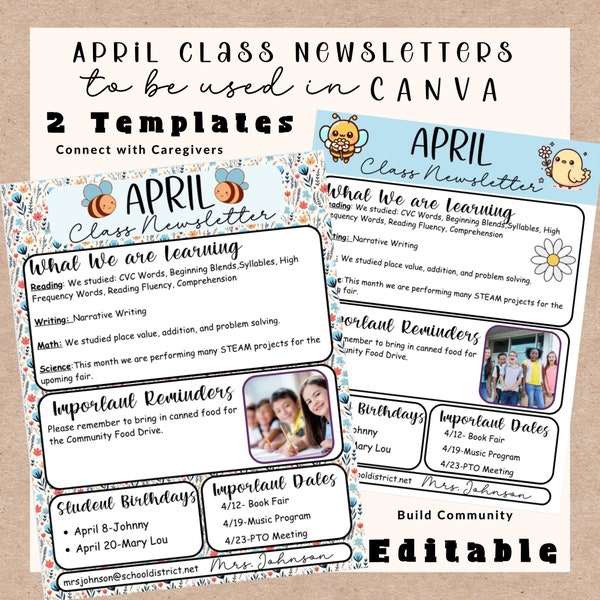 Newsletter Template Editable - Etsy