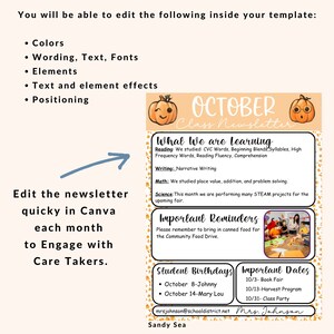 Classroom Newsletter Editable Template Set, Seasonal Monthly Class ...