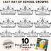 Last Day of School Crown Printable, DIY End of Year Paper Craft, Pre-k ...