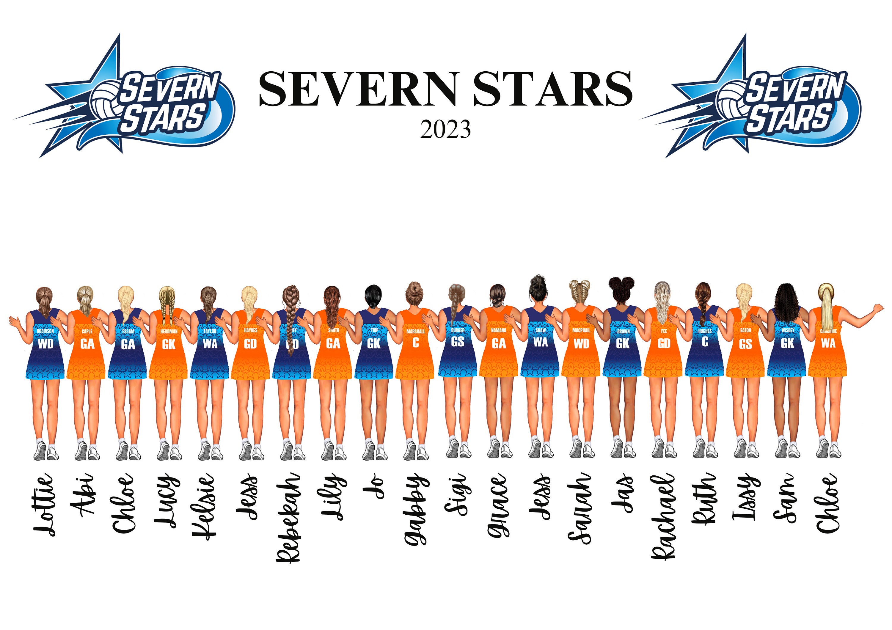 Personalised Netball Prints - Etsy Australia