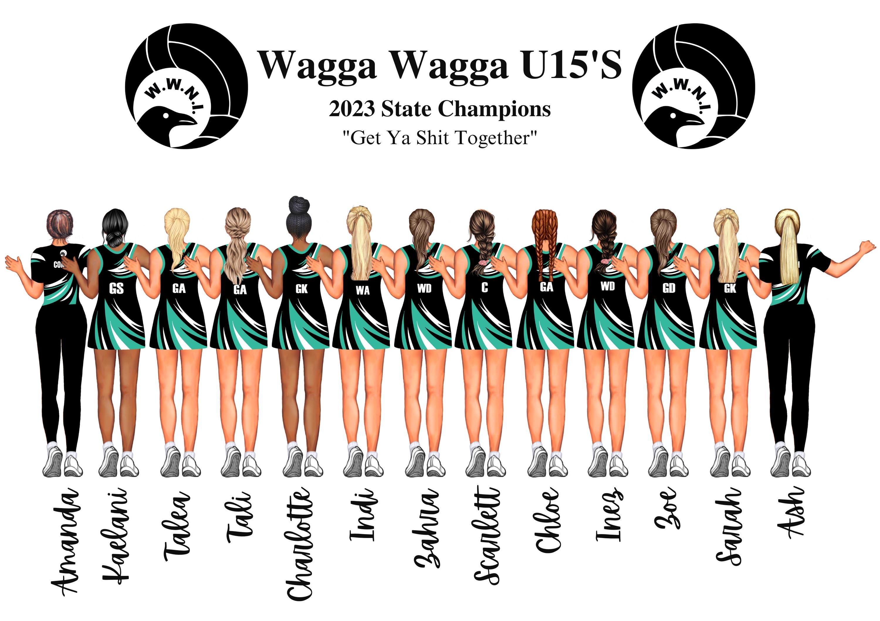 Personalised Netball Team Print - Etsy Australia
