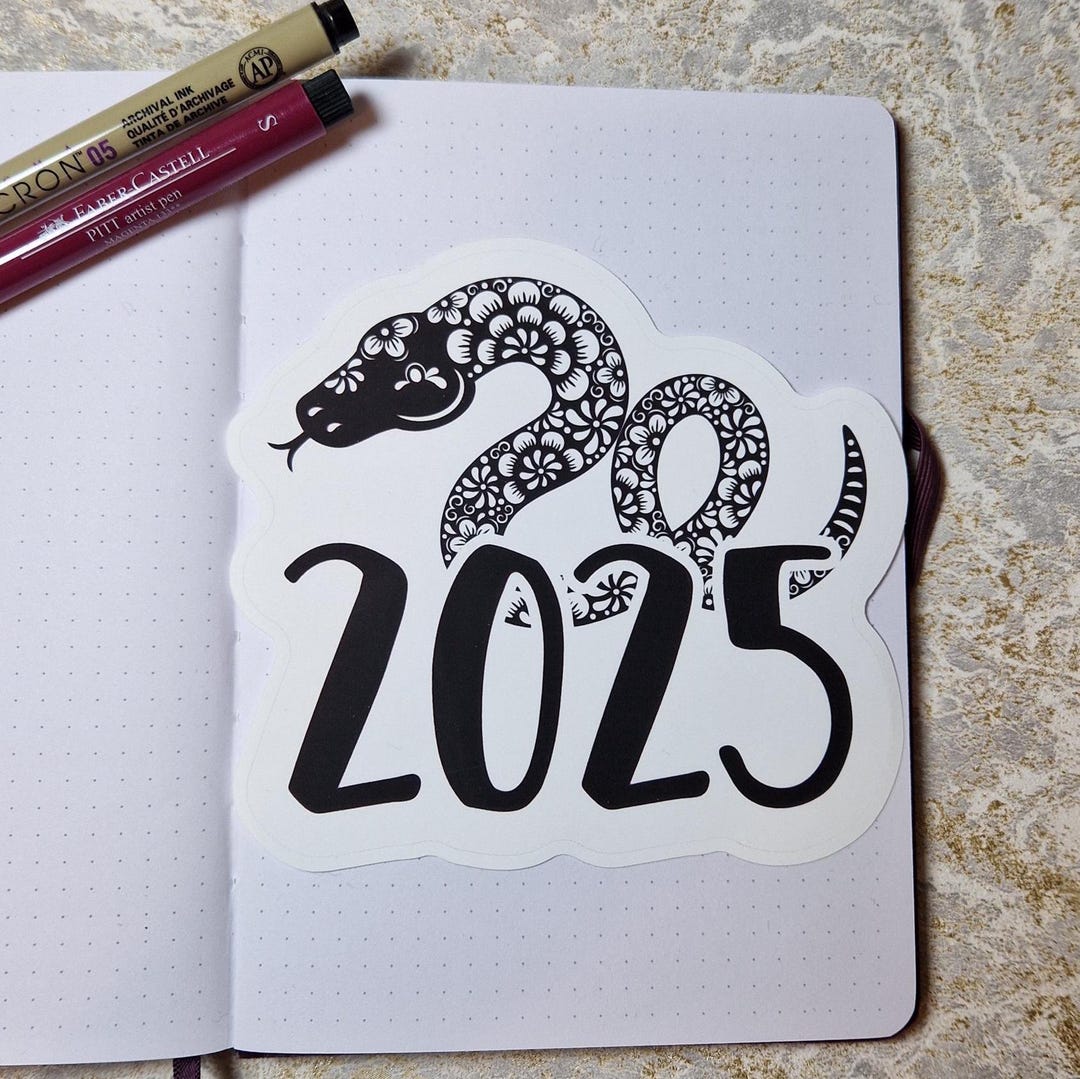 2025 Snake Journal Cover Page Sticker Bullet Notebook Gift for Her Him ...