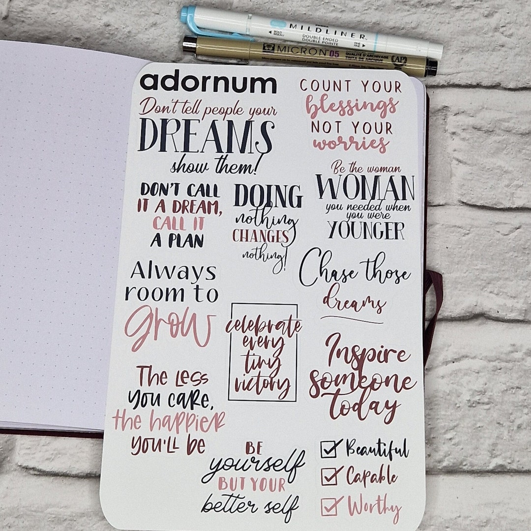 Affirmation Sticker Sheet Bullet Journal Stickers Planner Diary ...