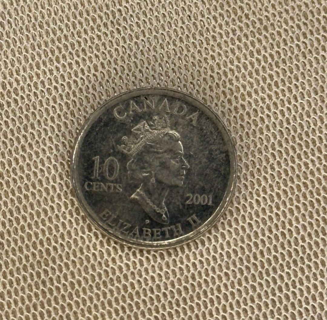 Rare 2001 Canadian Volunteer Dime Collectible Queen Elizabeth II 10 Cent Coin, Perfect Gift for ...
