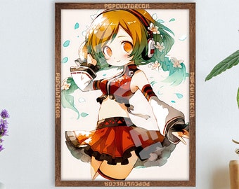 Popular Anime Virtual Singer Poster Cute Moe Watercolor Wall - Etsy