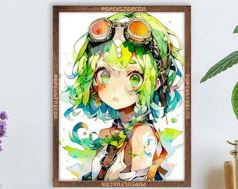 Popular Anime Virtual Singer Poster Cute Moe Watercolor Wall - Etsy