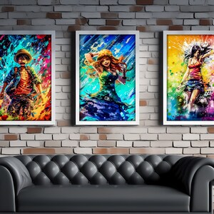 Poster Set of 3 Popular Anime Adventurers Character - Etsy