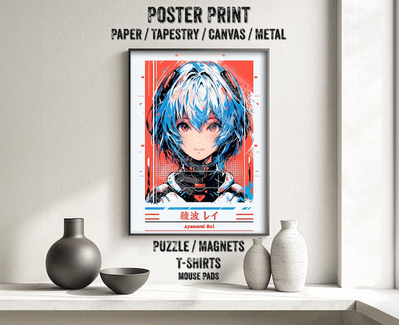 Popular Mecha Anime Pilot Girl Poster Watercolor, Robot, Waifu Otaku ...