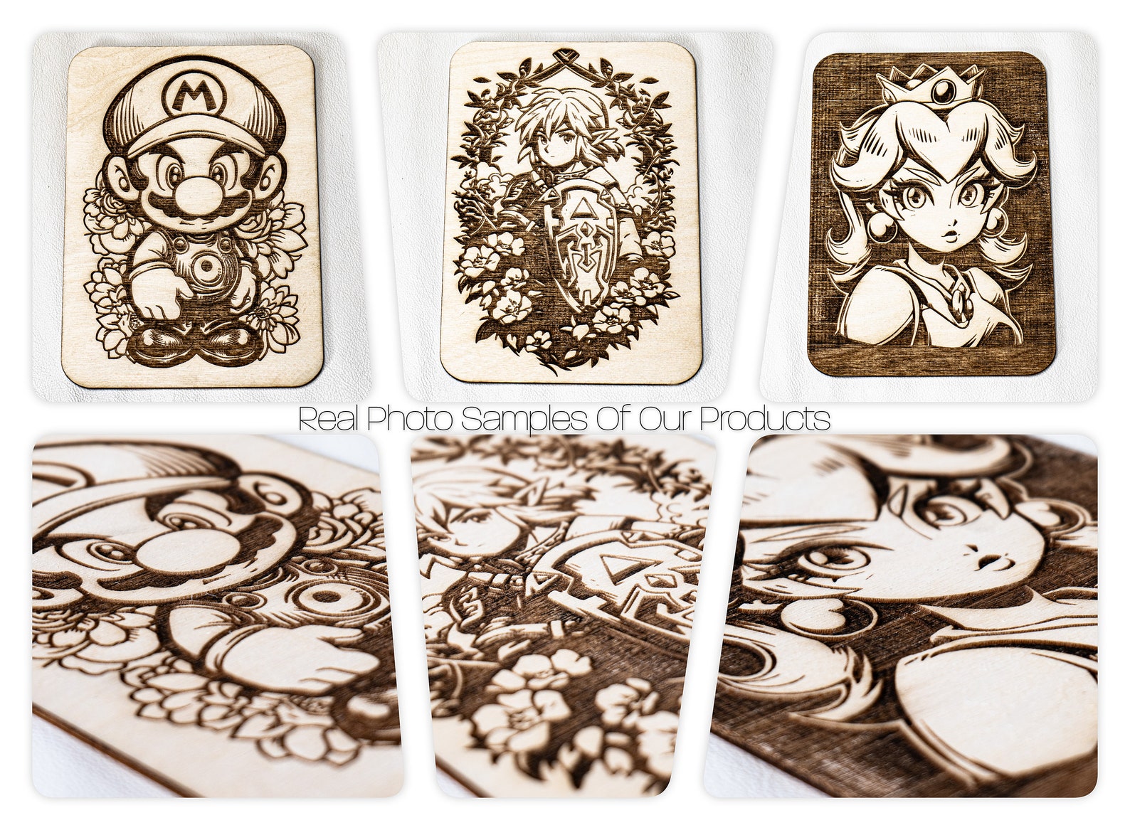Wooden Game Engraved Poster Popular Plumber Character Engraved Art ...