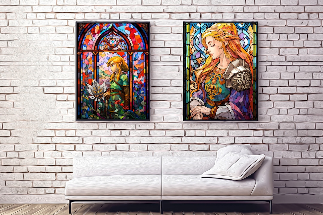 Poster Set of 2 Popular Game Legend Adventure - Stained Glass Poster ...
