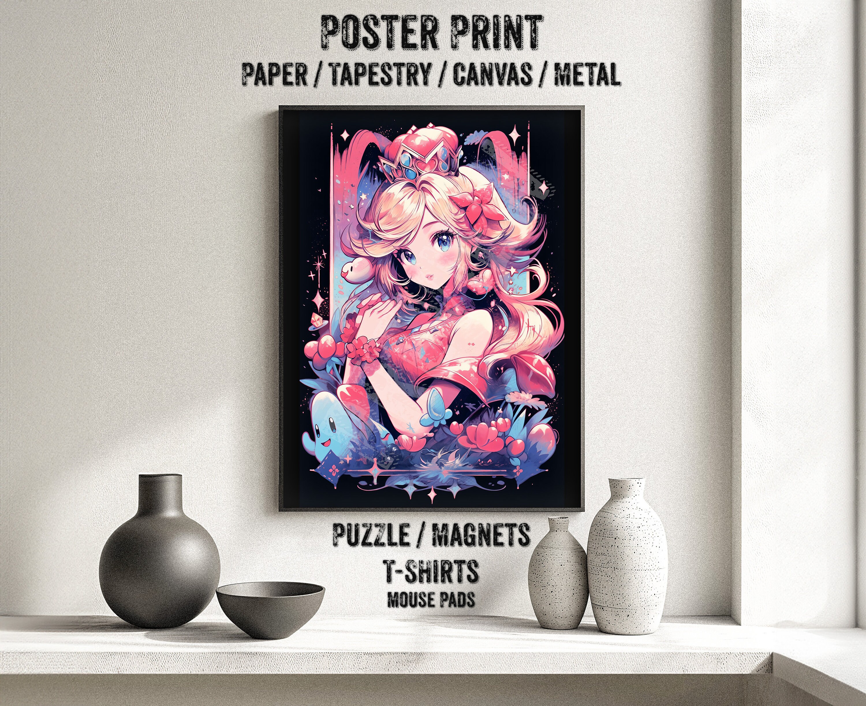 Popular Game Princess Plumber Brothers Vintage Retro Style Poster Art ...