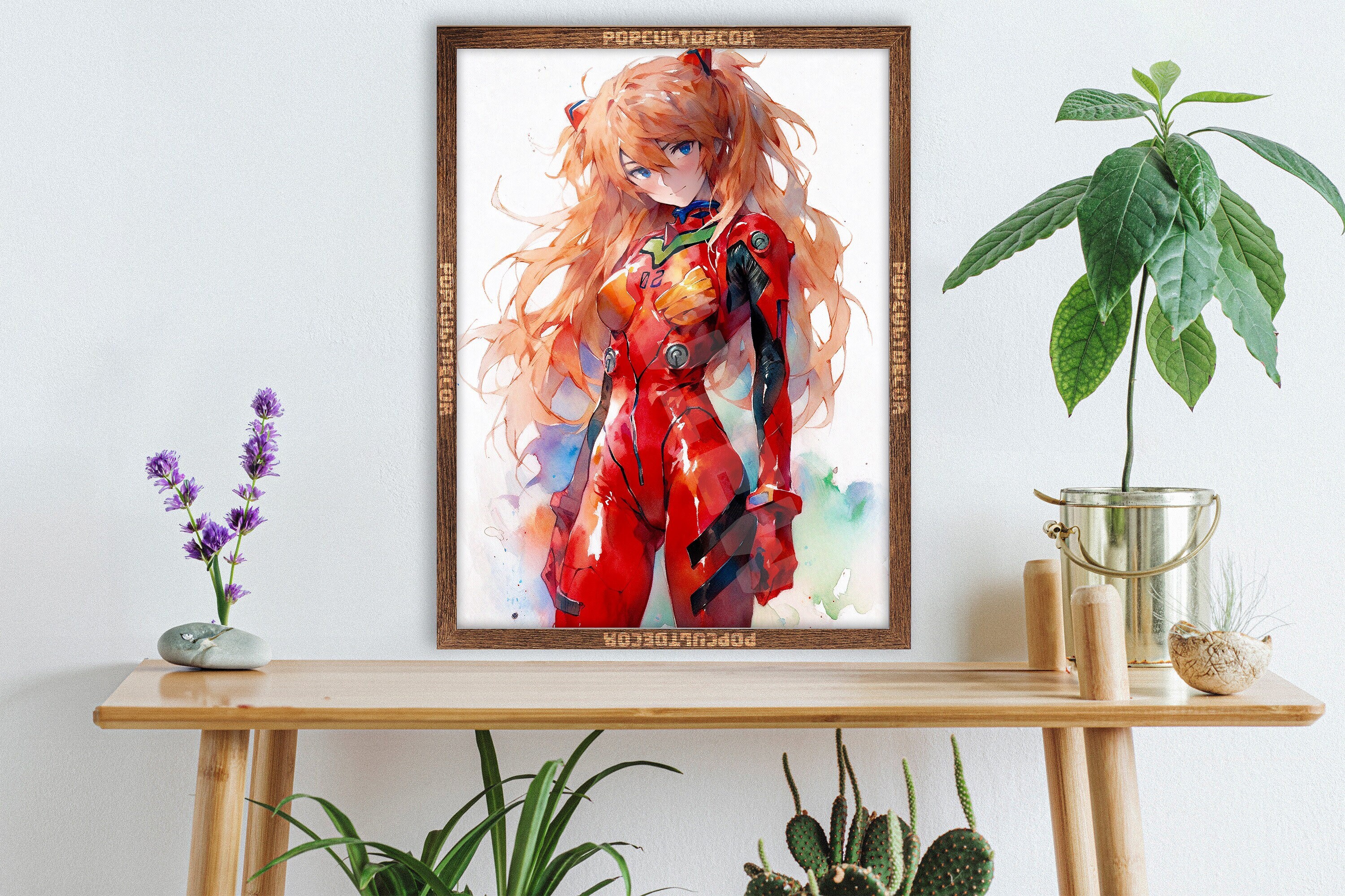 Popular Mecha Anime Pilot Girl Poster Watercolor Wall Decor Art Print ...