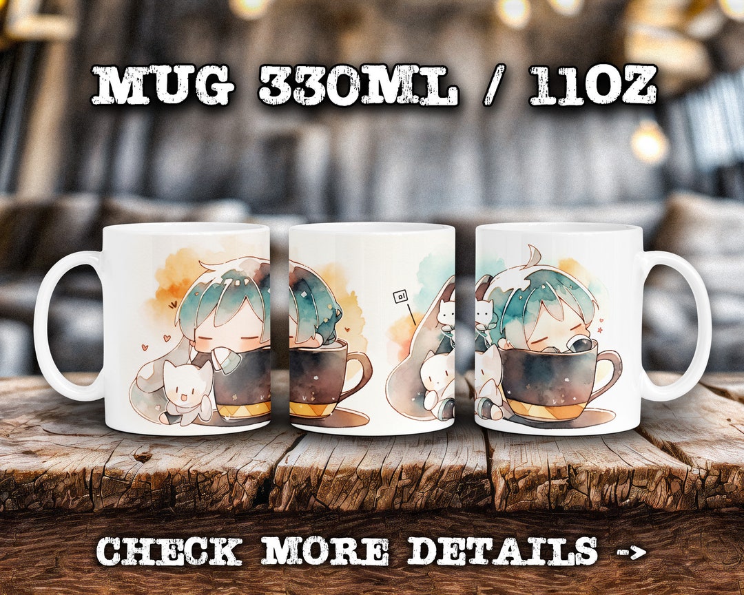 Popular Anime Virtual Singer Idol Mug, Glossy Coffee Cup, Anime Fan ...