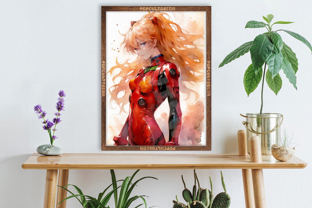 Popular Mecha Anime Pilot Girl Poster - Watercolor Wall Decor Art Print ...