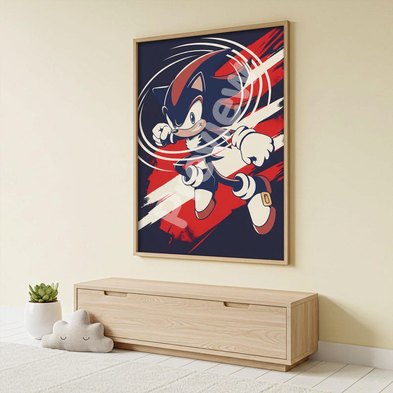 Sonic Minimal Poster Set of 8, Gallery Wall Art, Shadow, Kids Room, - Etsy
